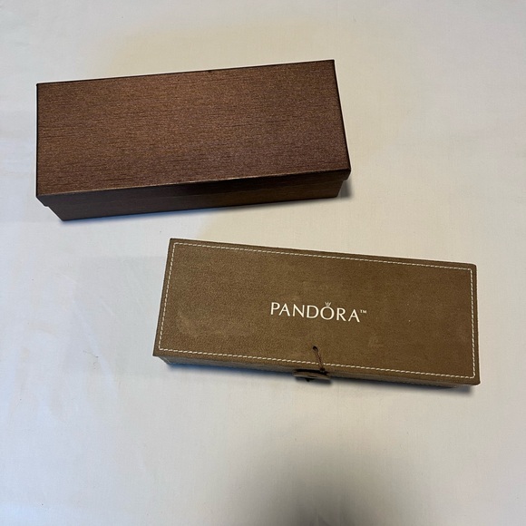 Pandora | Jewelry | Pandora 3 Tier Brown And Tan Jewelry Box Set | Poshmark